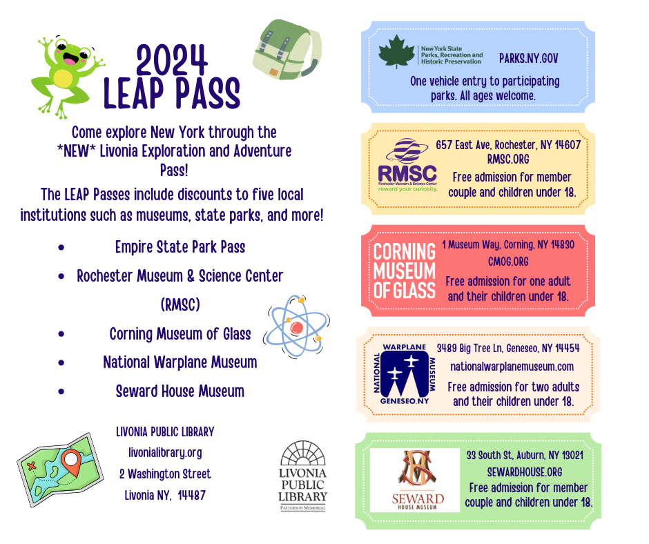 LEAP (Livonia Exploration and Adventure Pass) – Livonia Public Library